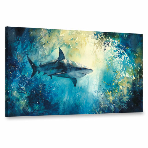 Интерьерная картина 100х60 "Акула: королева океана"