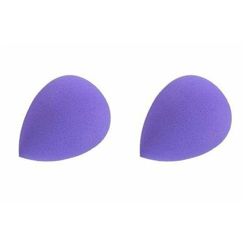 Singi Спонж косметический в упаковке, для макияжа лица, яйцо, цвет фиолетовый, 6 см, 2 штуки.