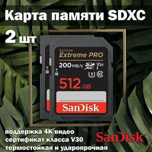 Карта памяти SanDisk Extreme PRO V30 SDXC 512GB 2 шт.