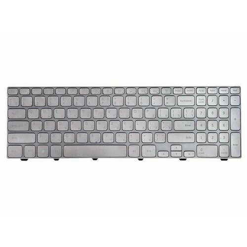 Клавиатура ZeepDeep для ноутбука Dell Inspiron 15-7000, Inspiron 7537, серебристая с рамкой, с подсветкой, гор. Enter