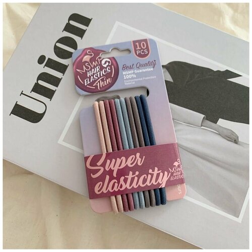 Комплект резинок для волос 10 штук разноцветный №3 / подарок для девочки