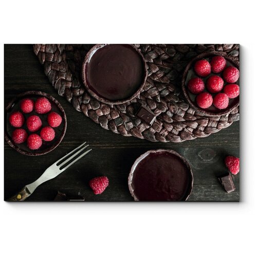 Модульная картина Шоколадный пирог с малиной 50x33