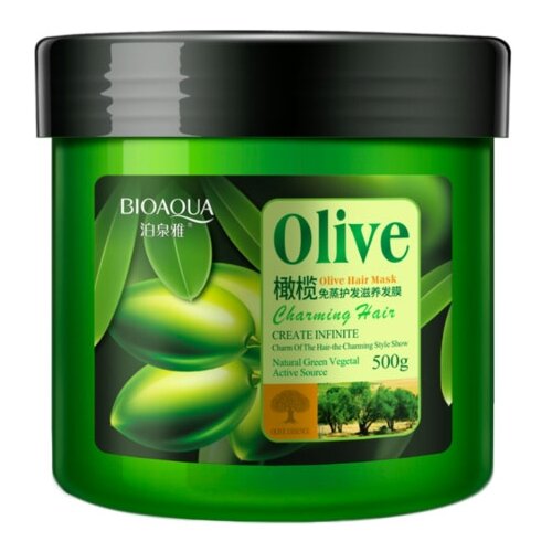 BioAqua Маска для волос с маслом оливы, 500 г, 500 мл, банка