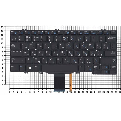 Клавиатура для ноутбука DELL 5290 черная с подсветкой