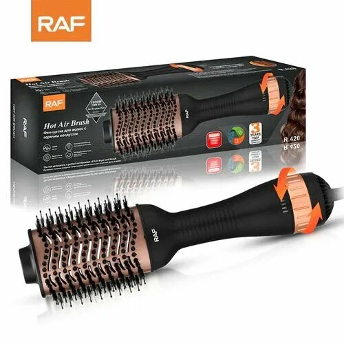 Фен-щетка для волос RAF - защита от перегрева! Производитель "RAF", модель (R420).