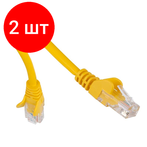 Комплект 2 штук, Патч-корд Lanmaster LSZH UTP Cat.5e, 10 м, желтый (LAN-PC45/U5E-10-YL)