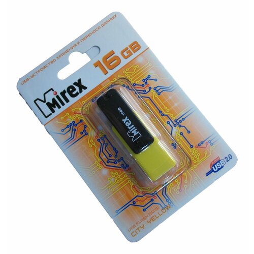 Флешка 16 ГБ USB Mirex City Yellow