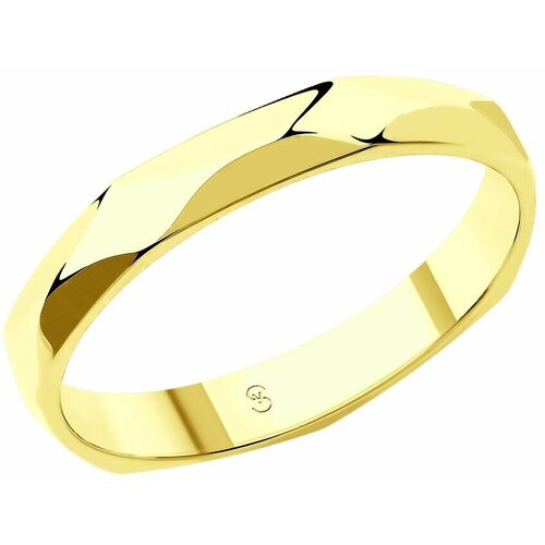 Кольцо обручальное SOKOLOV, желтое золото, 585 проба, размер 19