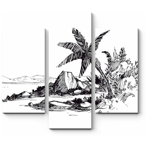 Модульная картина Зарисовка тропического пляжа 110x99