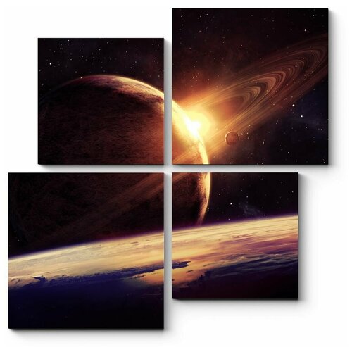 Модульная картина Планеты в пространстве 150x150