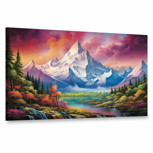 Интерьерная картина 100х60 "Красочный пейзаж"