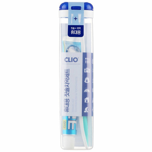 Clio Набор дорожный (щетка + паста) Toothbrush+Toothpaste, 1 шт + 1 шт