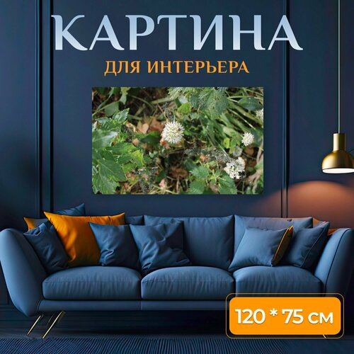 Картина на холсте "Цветы, овощи, цветок" на подрамнике 120х75 см. для интерьера