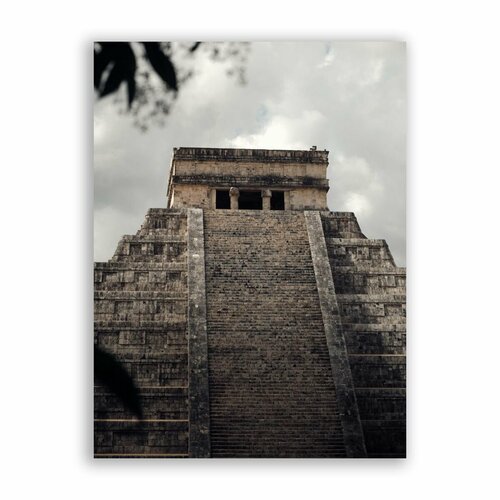 Постер, плакат на бумаге / Природа Мексики - Пирамида Кукулькана / Размер 30 x 40 см