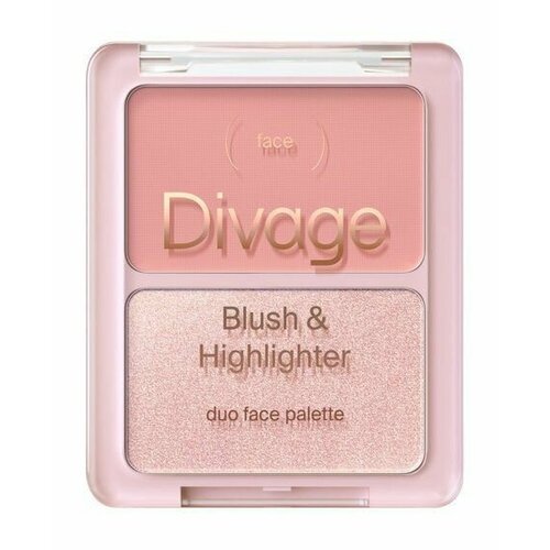 Divage Палетка для лица Blush & Highlighter Duo Face Palette, тон 02