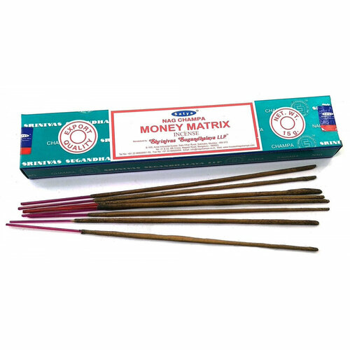 Satya NAG CHAMPA MONEY MATRIX (Благовония НАГ чампа денежная матрица, Сатья), 15 г.