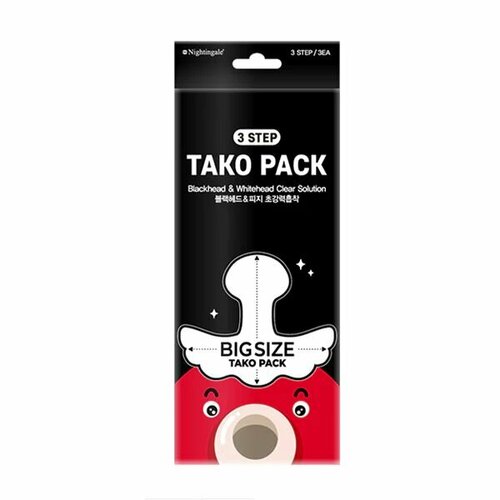 NIGHTINGALE Трехступенчатая маска против черных точек для носа и лба 3 Step Tako Pack