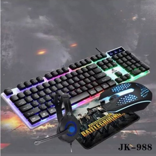 Набор геймера, клавиатура+мышь+наушники+коврик JK-988