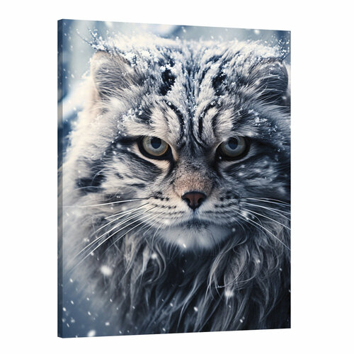 Интерьерная картина 50х70 "Дикий лесной кот"