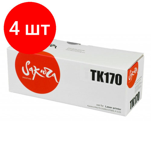 Комплект 4 штук, Картридж лазерный Sakura TK-170 чер. для Kyocera FS-1320D