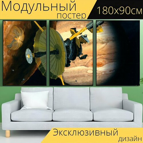 Модульный постер "Галилео, юпитер, пространство" 180 x 90 см. для интерьера