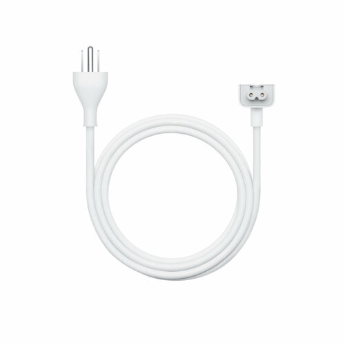 Кабель питания (удлинитель) US для блоков питания MacBook/iPad/iPhone, белый, 1.8 м