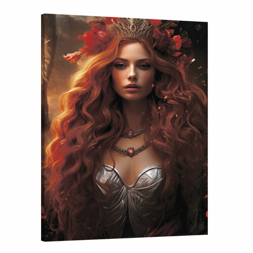 Интерьерная картина 50х70 "Принцесса с волосами цвета огня"