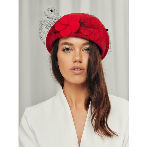 Шляпа Diana Pavlovskaya, размер 56-58, красный, черный