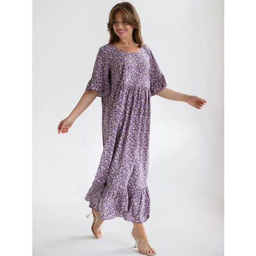 Платье Текстильный Край, размер 52, мультиколор, фиолетовый