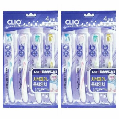 Clio Sens Progress Antibacterial R Набор зубных щеток 4 шт, 2 упаковки.