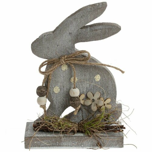 Пасхальная декоративная фигурка Заяц зайка кролик пасхальный на подставке, 17 см