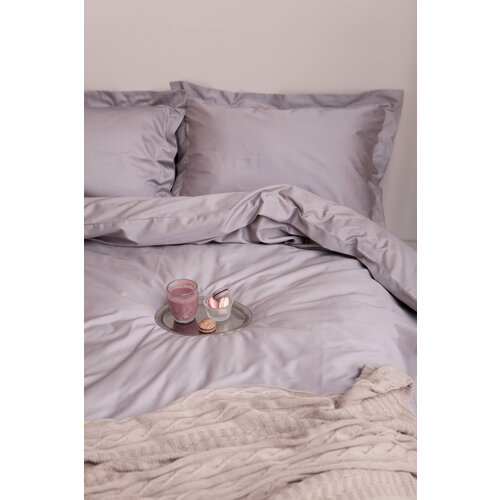 Комплект постельного белья евро, наволочки 50x70 (2шт.), Luxberry (Люксбери), сатин, цвет: лаванда.