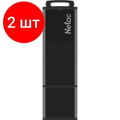 Комплект 2 штук, Флеш-память Netac USB Drive U351 USB3.0 64GB, retail version