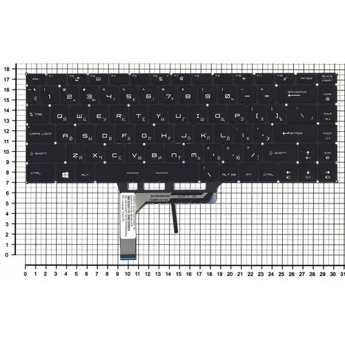 Клавиатура для ноутбука MSI GS65VR черная с белой подсветкой