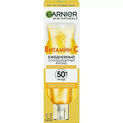 Garnier, SPF 50+, Ежедневный тонирующий солнцезащитный флюид "Невидимая Защита",