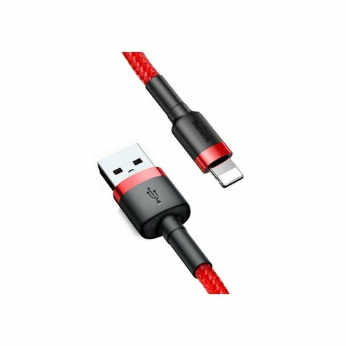 Кабель Baseus, Lightning - USB, 2.4 А, ПВХ оплётка, 1 м, чёрно-красный (комплект из 3 шт)
