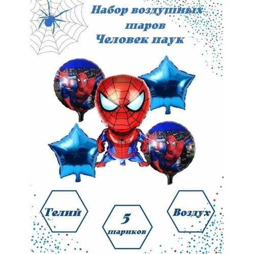 Набор фольгированных шаров 5шт. Spiderman Спайдермэн
