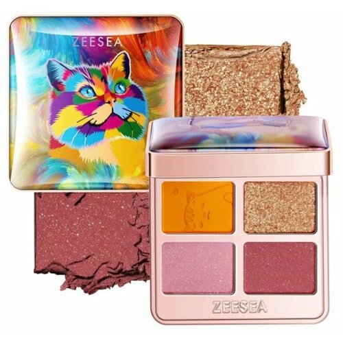 Тени для век ZeeSea Tipsy Kitty Eyeshadow Quad, тон 03, 3.5 г