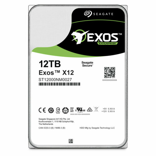 Жесткий диск Seagate 12Tb Exos X12 7.2К 3.5" SATA III (SATA3 - 6Gb/s) ST12000NM0127
