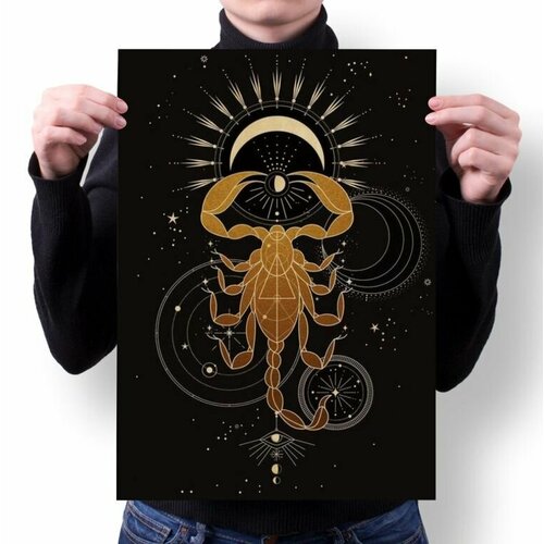 Плакат со знаком зодиака Скорпион №4, А2