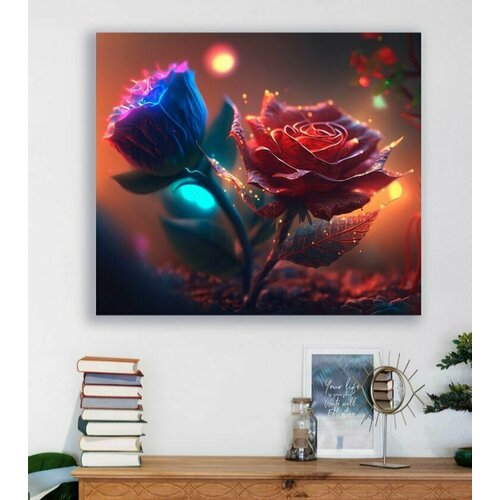 Интерьерная картина на холсте "Необычные розы" 50х50