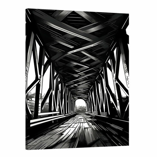 Интерьерная картина 50х70 "Граффити: мост между улицами"