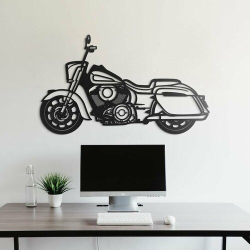 Декоративное металлическое панно, Мотоцикл (черный цвет)