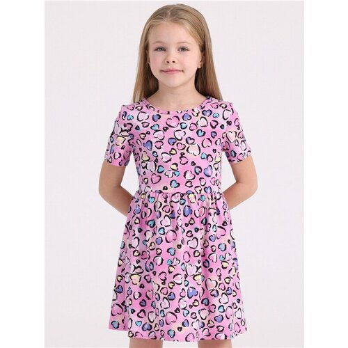 Платье Апрель, размер 72-140, розовый, мультиколор