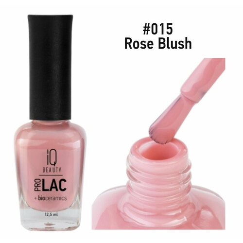 IQ Beauty Сolor ProLac+ Лак для ногтей укрепляющий с биокерамикой Rose blush №015 12,5мл