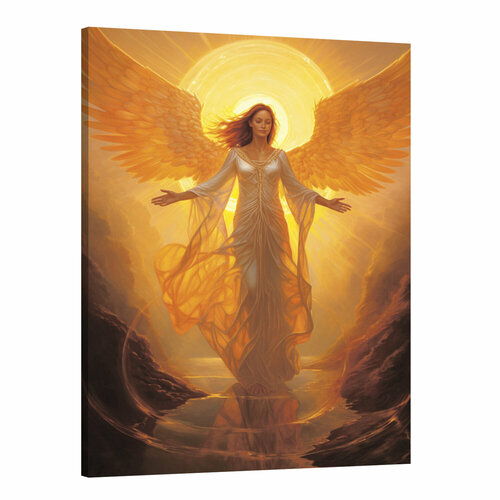 Интерьерная картина 50х70 "Ангел на закате"