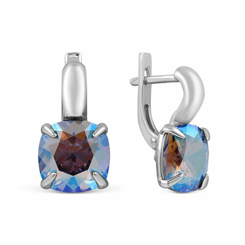 Серьги Яхонт, серебро, 925 проба, кристалл, синий, бордовый