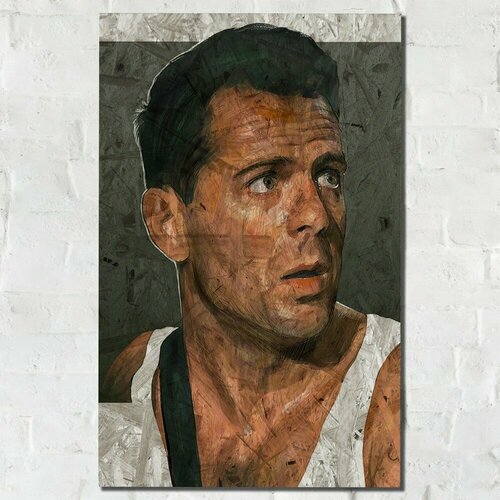 Картина интерьерная на рельефной доске фильм Крепкий Орешек (Die Hard, Брюс Уиллис) - 14283 В