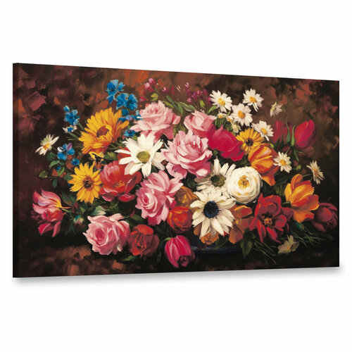 Интерьерная картина 100х60 "Цветы любви"