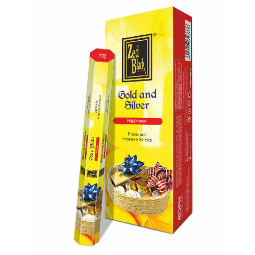 GOLD AND SILVER Premium Incense Sticks, Zed Black (золото И серебро премиум благовония палочки, Зед Блэк), уп. 20 палочек.